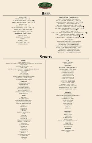 Main Dining Room Menu
