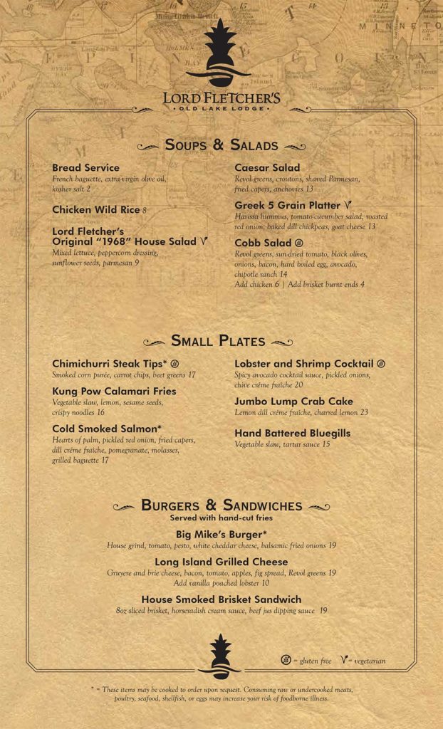 Main Dining Room Menu