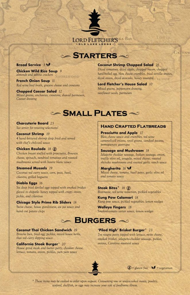 Main Dining Room Menu